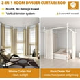 Adjustable Room Divider Curtain Rod No Drilling 28-171in Wide x 4-10ft ...