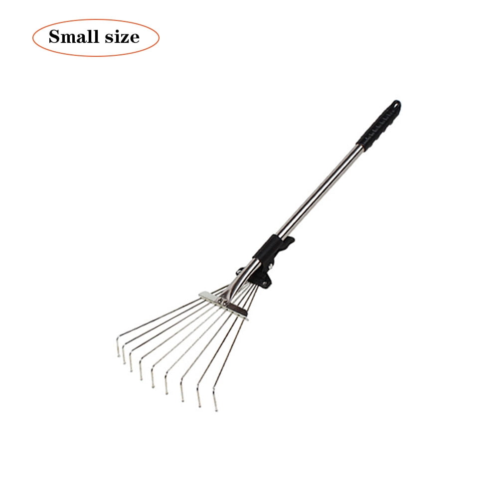 Stainless Steel Telescopic Rake Adjustable Folding Leaves Rake for ...