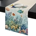 Cartoon Fish Summer Ocean Coral Table Runner 36 Inches Long,Kitchen ...