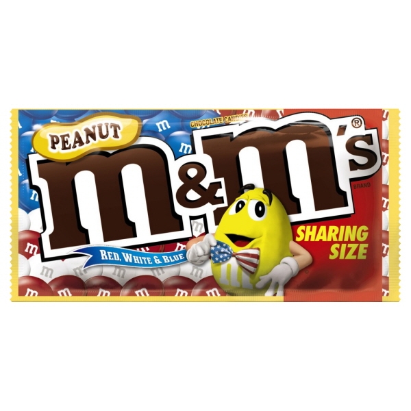 M&M's Peanut Chocolate Red, White & Blue Candies, 3.27 Ounce - Walmart ...