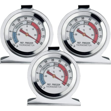 3 pieces freezer thermometer fridge temperature indicator stainless ...