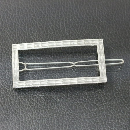 Unilife Korean Rectangular Hollowed-Out Hair Clip Double Row Of Alloy ...