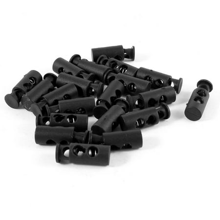 20 Pcs Double Holes 8mm Cylinder Hard Plastic Cord Locks for Backpack ...