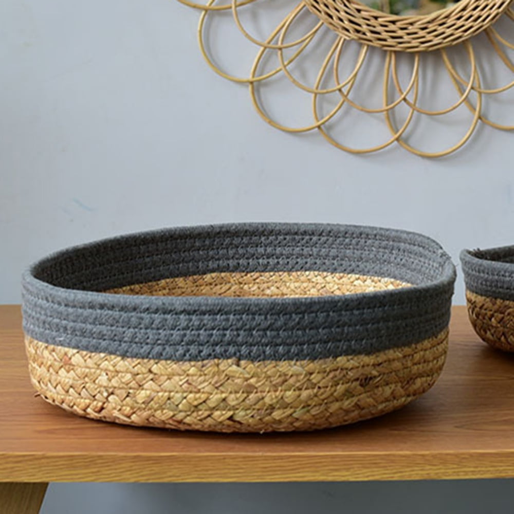 Round Rattan Baskets Set for Organizing Wicker Storage Basket for Fruit ...