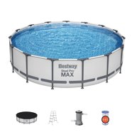 Blue Wave Capri 12-ft Round 36-in Deep Steel Wall Above Ground Swimming ...