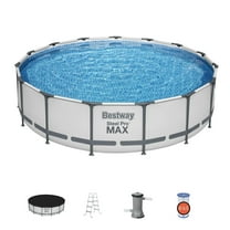 Intex 15 Foot x 42 Inch Prism Frame Above Ground Swimming Pool Set with ...