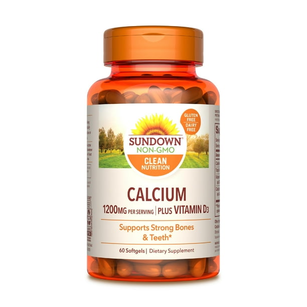 Sundown Calcium 1200 mg plus Vitamin D3 for Immune Support, Supports ...
