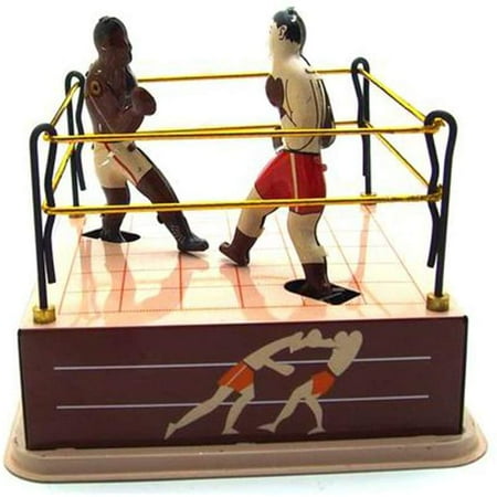 Classic Clockwork Wind up Boxing Ring Boxers Model Table Ornament Kids ...