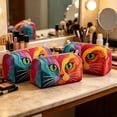 8" Cute Camper Quilted Cosmetic Bag, Multi-Functional Zippered Storage ...