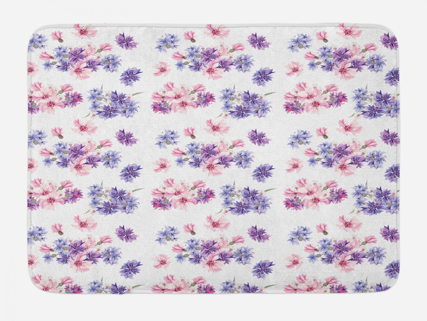 Watercolor Bath Mat, Floral Pattern with Wedding Inspired Blossoming ...