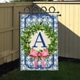 1pc Rustic Letter M Blue-and-White Porcelain-Style Garden Flag with ...