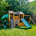KidKraft Adventure Bend Wooden Swing Set / Playset with Slides, Rock ...