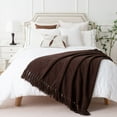 Free Shipping! Battilo Dark Brown Throw Blanket for Couch, Herringbone ...