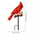 Red Cardinal Garden Stake, Metal Outdoor Garden Decor, 13.8" Tall Yard ...