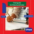 Triangular Ruler, 12 inch Metal Ruler, Triple Sided Color Coded ...