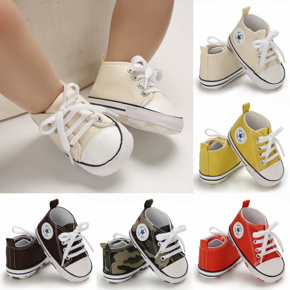 Click here for Gupgi Newborn Toddler Kids Canvas Sneakers Baby Bo... prices