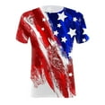 NIEWTR Womens American Flag Short Sleeve O-Neck Tops Printing 4th of ...