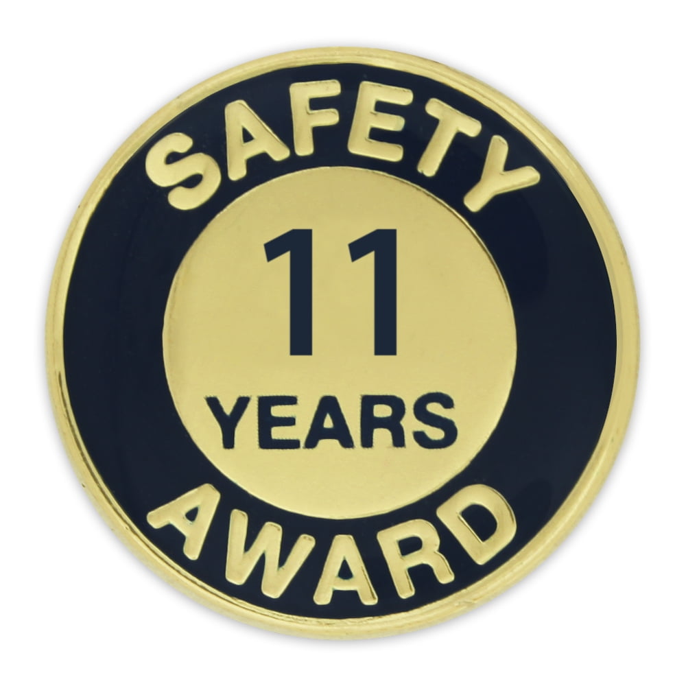 PinMart's Gold and Navy 11 Year Safety Award Enamel Lapel Pin - Walmart.com