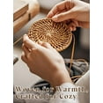 6pcs Natural Handmade Rattan Coasters with Holder - Wicker Drink ...