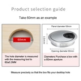 50mm 60mm 80mm Desk Metal Grommet Table Cable Tidy Wire Hole Cover ...