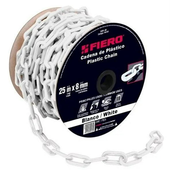 Cadena Plastica 8 Mm X 25 Mt Blanca Fiero 44181 Fiero CAPL-8B | Bodega ...