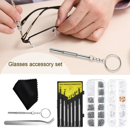 Eyeglass Repair Kit, Eyewear Nose Pads Set and Screws with Screwdrivers ...