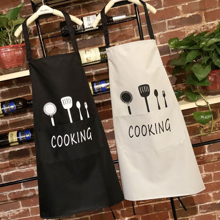 Kiss The Cook Apron With Pockets Buy ZOORON Funny Black Chef Aprons For ...