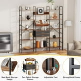 Extra Wide and Tall 5 Tier Bookshelf with 14 Open Display Shelves ...