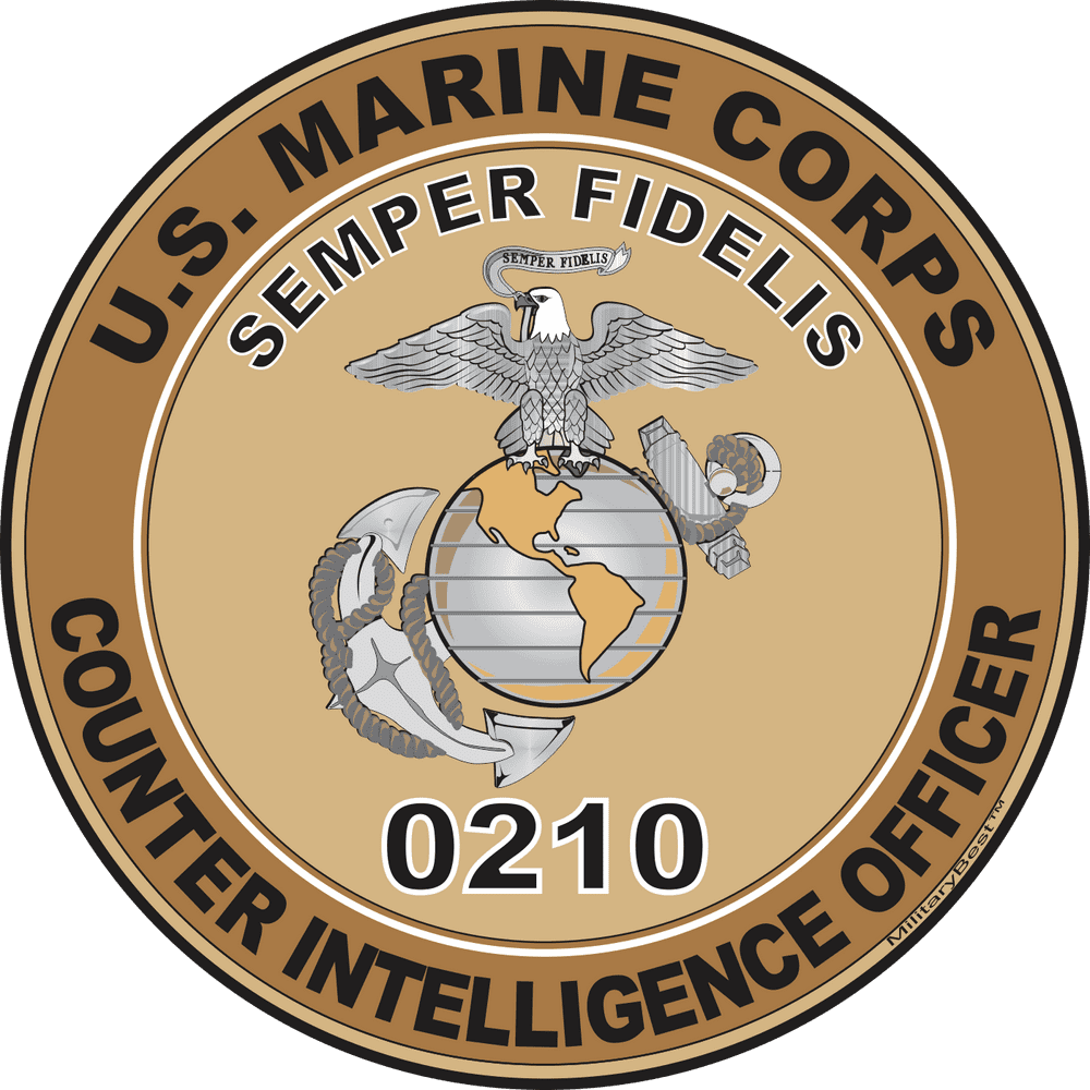 U.S.M.C. MOS 0210 Counter Intelligence Officer Decal 3.8" - Desert Tan ...