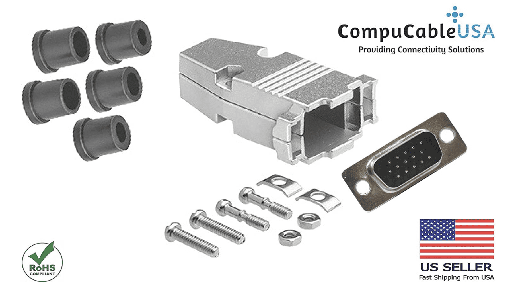 CompuCablePlusUSA.com Best HD15 Male Solder Type Connector Kit with ...