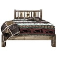 Homestead Collection Full Platform Bed w/ Laser Engraved Pine Tree ...