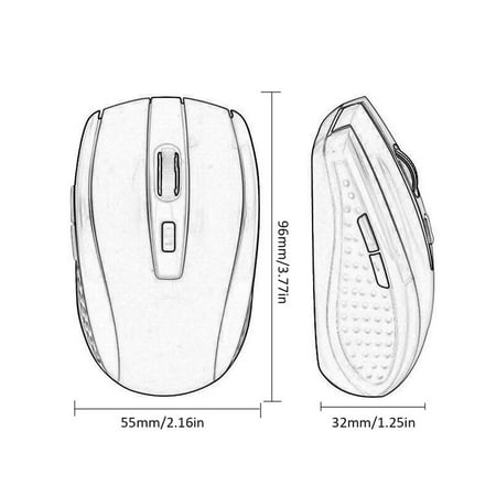 Newly Upgraded Version 2.4Ghz Wireless Optical Mouse Adjustable Dpi ...