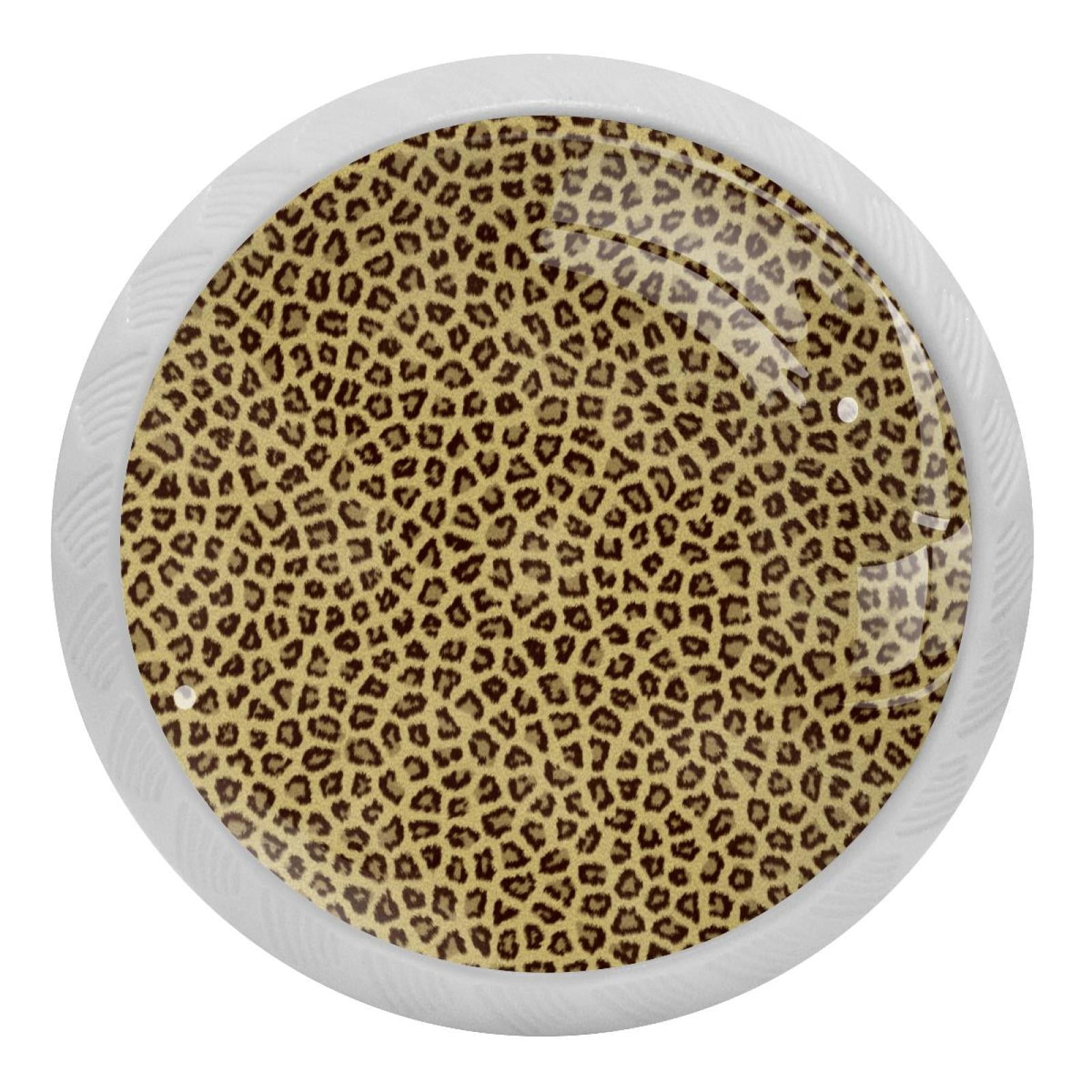 4PCS Round Leopard Print Cabinet Fluorescence Knob Glowing in the Dark ...