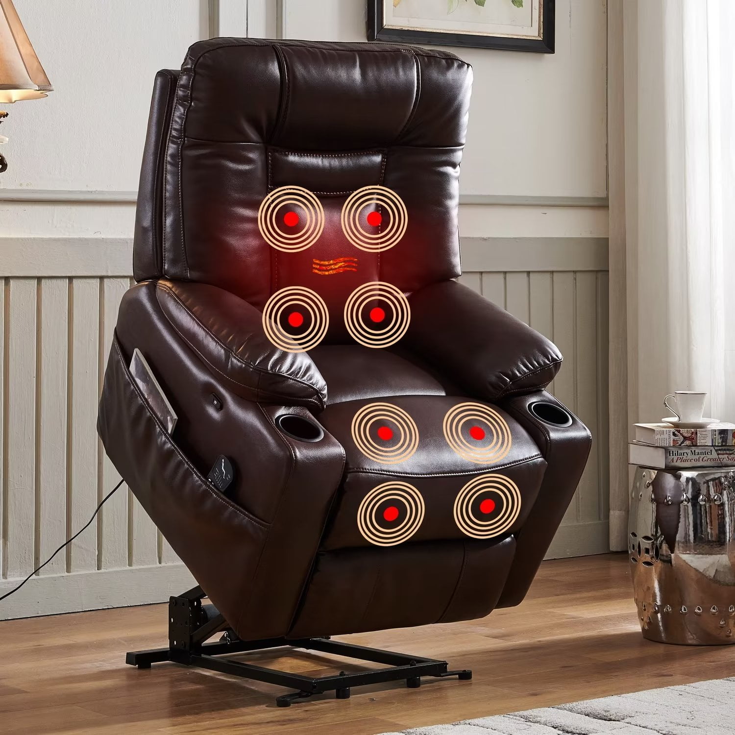 Electric Power Lift Recliner Chair, Modern Sofa with 8 Point Vibration ...
