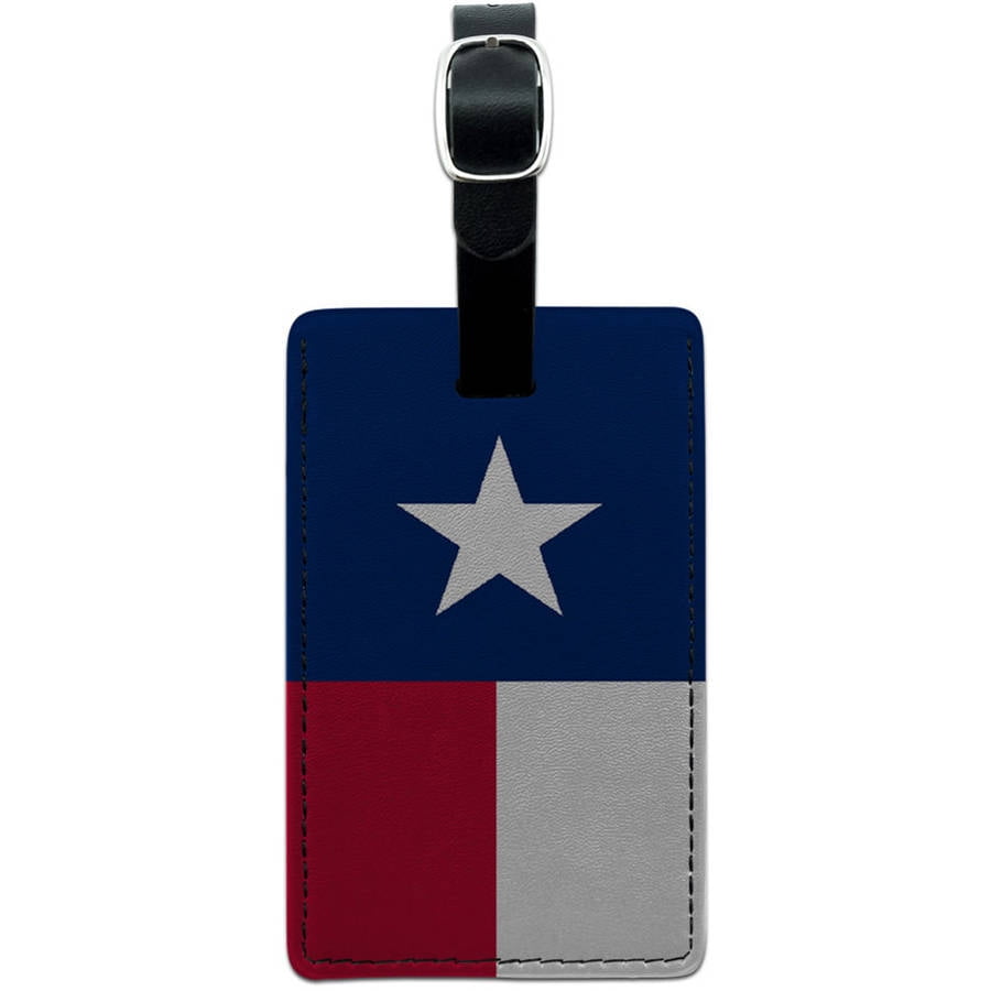 Texas Flag Leather Luggage ID Tag Suitcase Carry-On - Walmart.com
