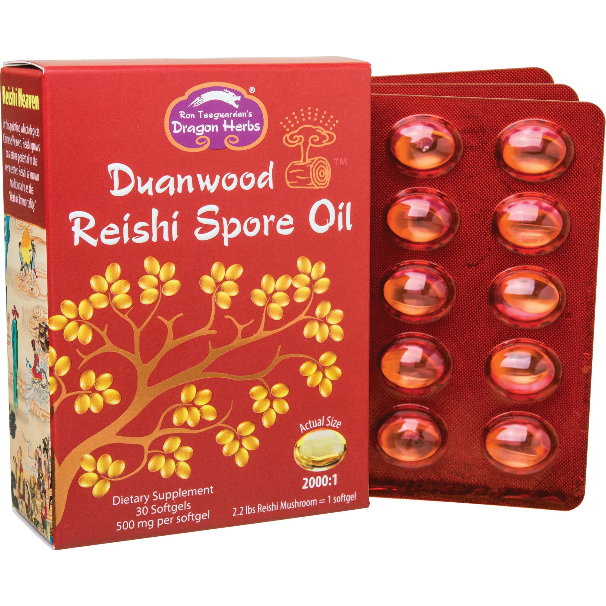 Suplemento de aceite de esporas de Reishi Duanwood de Dragon Herbs, 30 ...