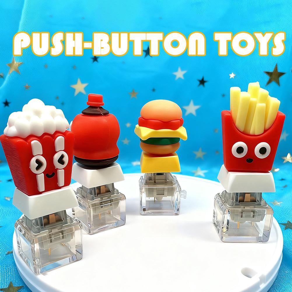 Fidget Toy Keycap Keychain Stress Relief Clicker, Cute Keyboard Keycap ...