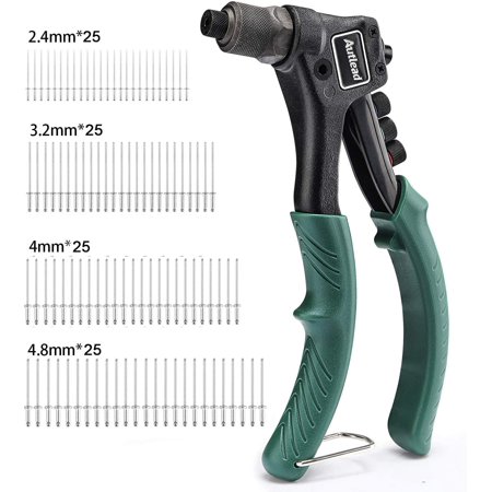 Rivet Gun with 100-Piece Rivets, Single Hand Manual Rivet Gun Kit With ...