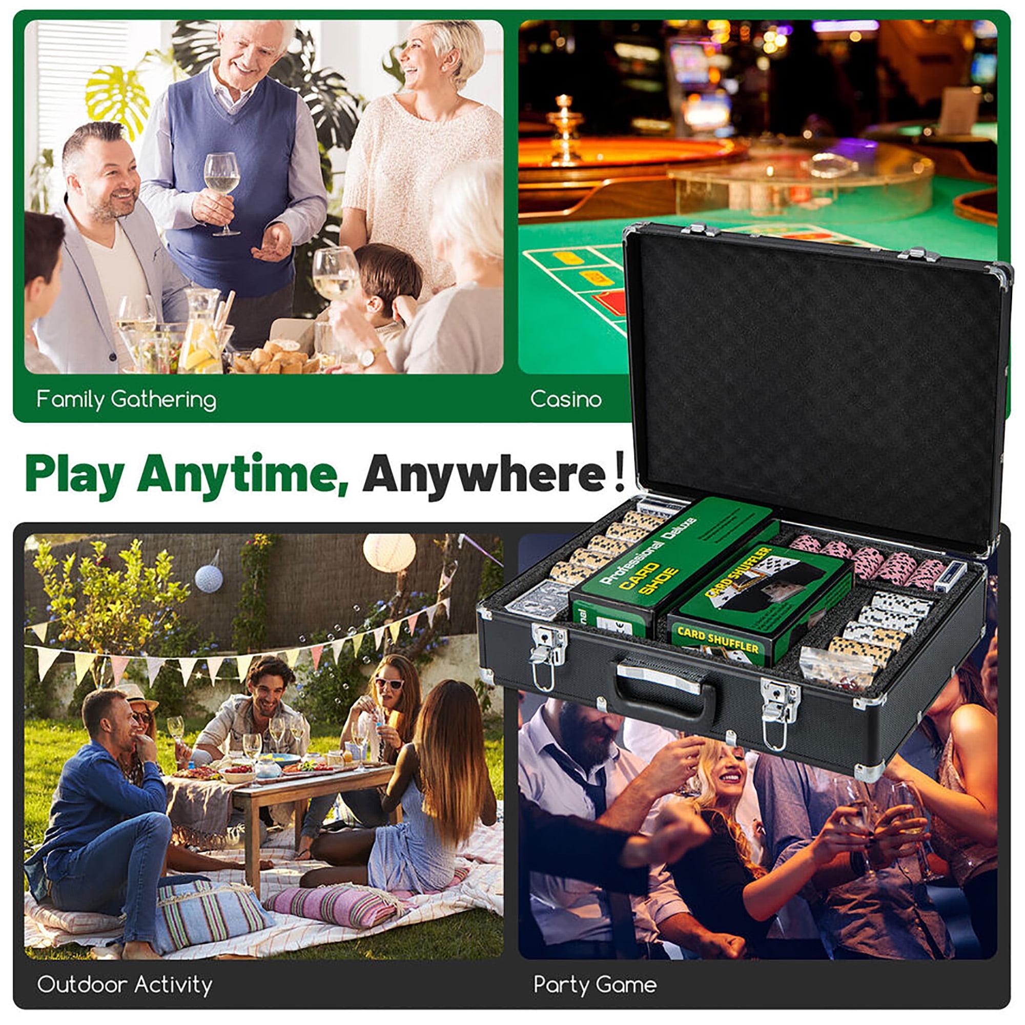 Free Shipping! Gymax 600-Piece Poker Chip Set 14 Gram Free Shipping! Gymax 600-Piece Poker Chip Set 14 Gram