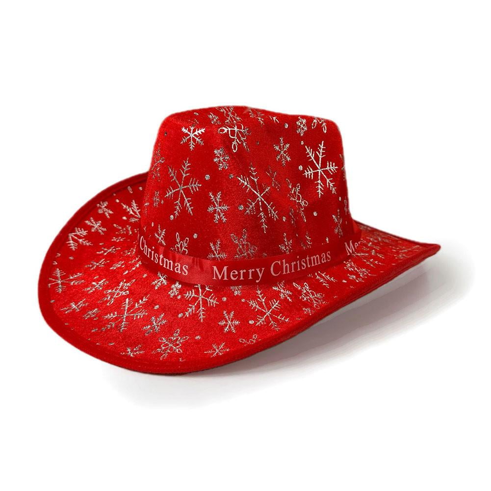 Click here for Uoyott Unisex Red Cowboy Hat Fancy Cap Christmas D... prices