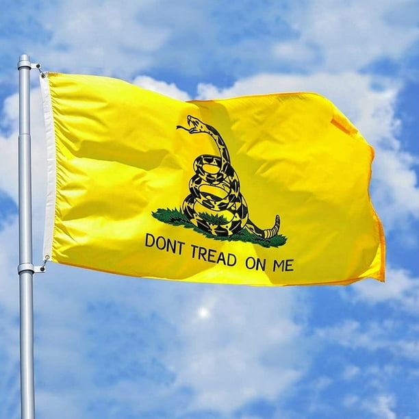 Gadsden Don't Tread on Me Realistic Rattlesnake Flag 3x5 Ft Banner ...