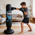 Inflatable Punching Bag with Stand Base Heavy Duty Training for Fitness ...