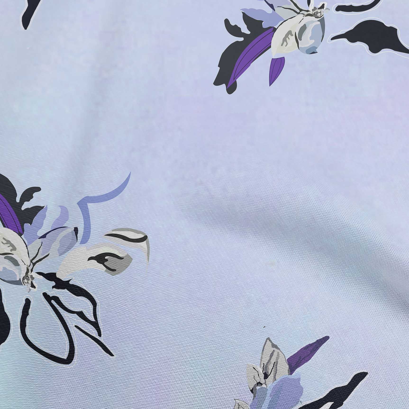 oneOone Viscose Chiffon Sky Blue Fabric Floral & Diy Clothing Quilting ...