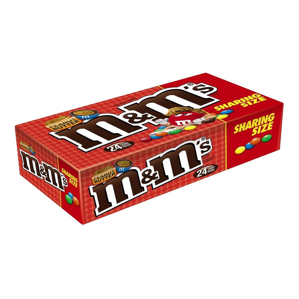 M&M's Peanut Butter Chocolate Candy, 2.83 Oz., 24 Count - Walmart.com ...
