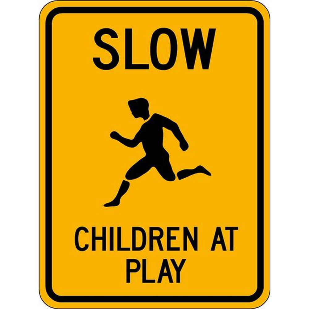 Slow Down Kids Playing Sign 12 Slow Down Kids Playing Sign 12