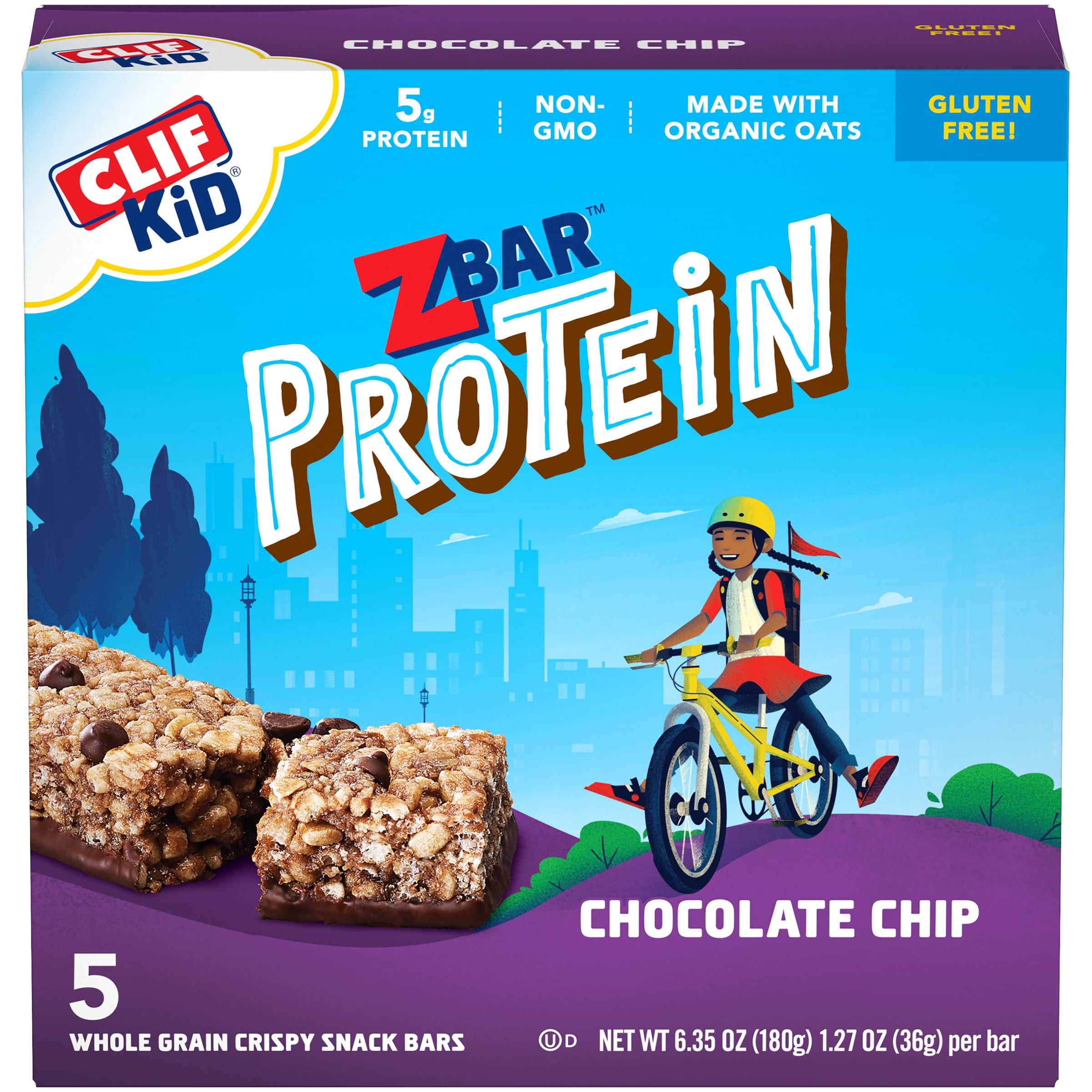 Clif Kid® ZBar™ Protein Chocolate Chip Whole Grain Crispy Snack Bars 5 ... Clif Kid® ZBar™ Protein Chocolate Chip Whole Grain Crispy Snack Bars 5 ...
