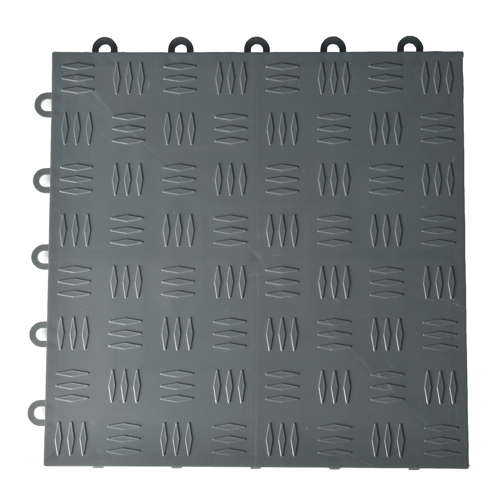 Greatmats Garage Floor Tile Modular Diamond Top Snap Together Tile Dark ...