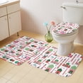 Cartoon Castle Bathroom Rugs Set Red Pink Green Castle Non Slip ...