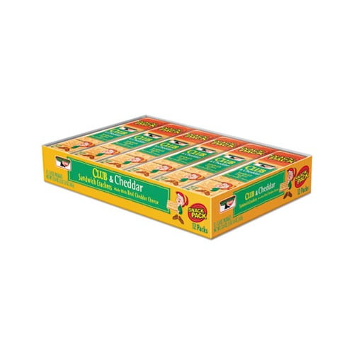 Sandwich Cracker Club and Cheddar, 8 Cracker Snack Pack, 12/Box ...