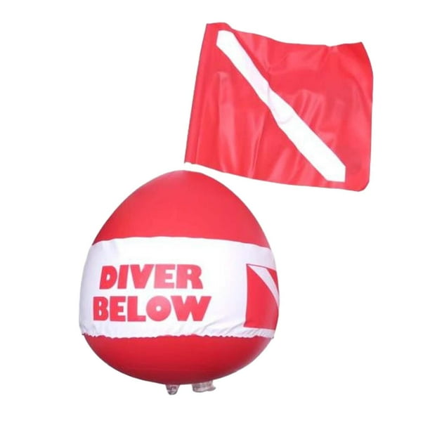 DYNWAVECA Buoy Ball ,Diver below Floater, with Dive Flag, PVC Diving ...